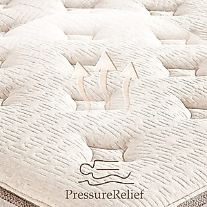 Kescas 8 Inch Memory Foam Hybrid Twin Mattress - Knitted Fabric Cover with Linen - Heavier Coils for Durable Support - Pocket Innersprings for Motion Isolation - Pressure Relieving - Medium Firm