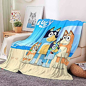 ORGANISET | 50"x 40" | Blanket for kids, Toddler Blankets for Boys and Girls, Kids Blankets Cartoon, Bluey Toddler Bedding, Bluey blanket, Boy Blankets, Throw Blanket Flannel for Bed Couch living Room