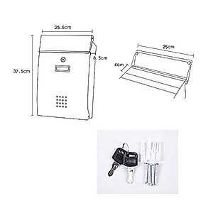 LIRONGXILY Mailboxes Wall-Mount Mailboxes Mailbox Outdoor Wall-Mounted European Villa Outdoor Community Household Mailbox Stainless Steel Mailbox Complaint Suggestion Box (Color : Silver)