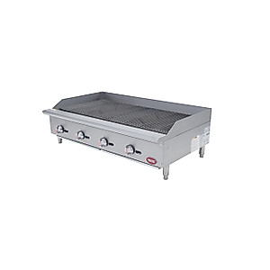 Kratos 48" Commercial Gas Charbroiler - Countertop 4-Burner Stainless Steel Grill, 140,000 BTU Output (29Y-003)