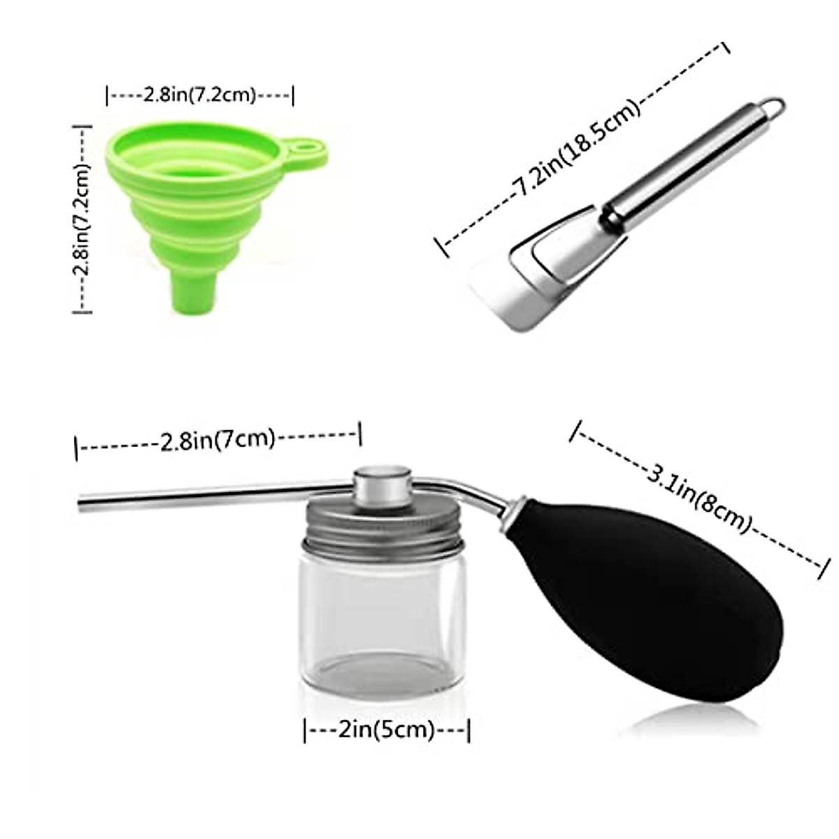 Diatomaceous Earth Applicator Garden Puffer Duster Powder Duster（Comprises a Shovel, a Hopper and a Powder Sprayer）