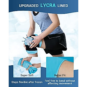 Comfytemp Knee Ice Pack Wrap, Reusable Gel Ice Pack for Knee Pain Relief, Lycra Knee Ice Pack with Hot & Cold Compress Therapy for Leg Injuries, Knee Replacement Surgery, Arthritis, FSA HSA Approved