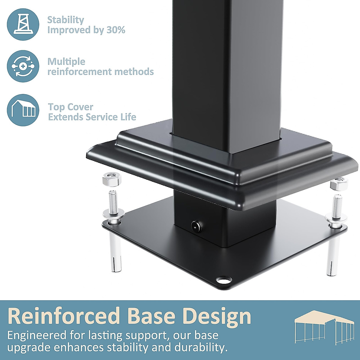 VIWAT Carport 12x20 FT Metal Carport with Enhanced Base Outdoor Heavy Duty Garage Galvanized Car Shelter for Pickup, Boat, Car and Tractors