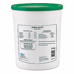 Farnam Apple Elite Horse Electrolyte Powder, Replaces minerals lost in sweat during exercise, extreme weather & stressful conditions, 5 lb., 40 day supply
