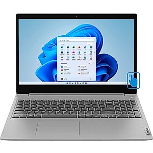 Lenovo 15 Laptop, 11th Generation Intel Core i3-1115G4, 8GB RAM, 256GB SSD, 15.6-inch HD Touch Screen Display, Windows 11, 802.11ac, Bluetooth, HDMI, Platinum Grey, W/Silmarils Accessories