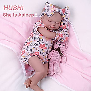 BABESIDE Lifelike Reborn Baby Dolls - Skylar, 17-Inch Real Baby Feeling Realistic-Newborn Sweet Smile Sleeping Dolls Girl Handmade Baby Doll That Looks Real for Kids Age 3 +