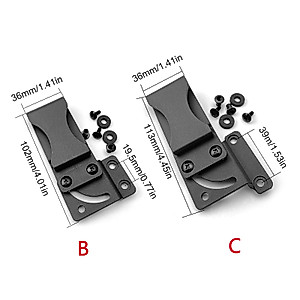 BEIYINAI K Sheath Waist Clip Accessories K Sheath Back Clip With Screws Waist Clip Scabbard Carrying Pocket Clip K Sheath Clip Tool