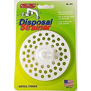 Garbage Disposal and Sink Strainer Guard - White Plastic - Manufactured in USA