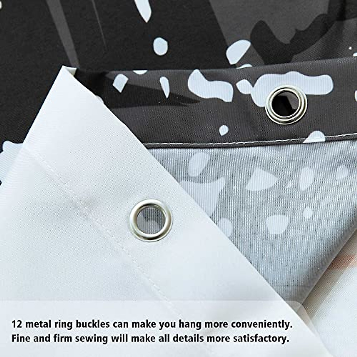 GiuMsi 72"X72" Boho Mid Century Black and White Shower Curtain Sets with Tassel Pendants Arch Sun Modern Minimalistic Leaves Bathroom Curtains Waterproof Durable Ployester 12 Hooks Home Decorations