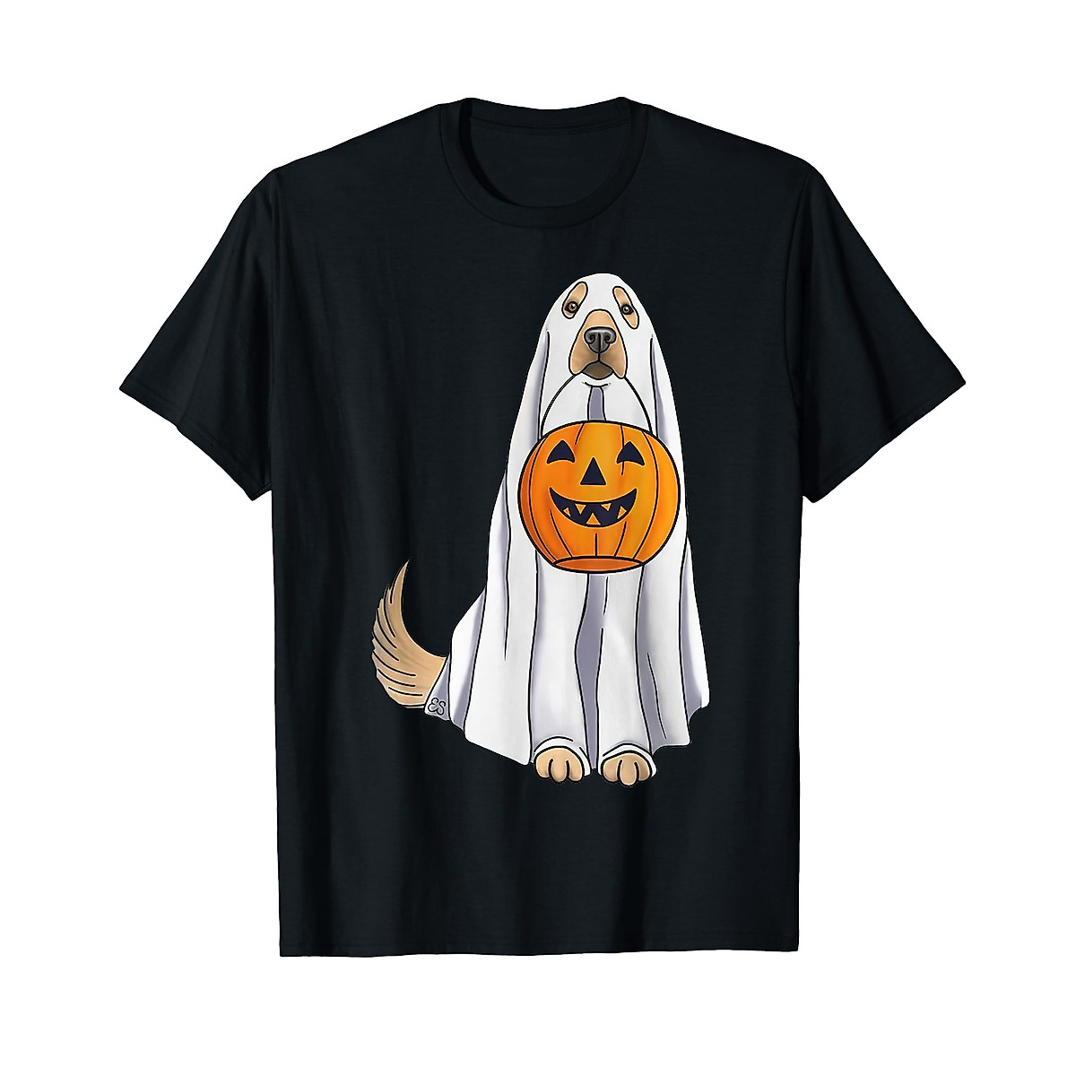 Golden Retriever Ghost Pumpkin Halloween Fall T-Shirt
