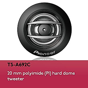 PIONEER TS-A692C A Series 6" x 9" 450 W Max Power, Carbon/Mica-Reinforced IMPP Cone, 20mm PI Tweeter - Component Speakers (Pair)