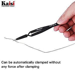 Precision Tweezers Set, Kaisi 12 PCS ESD Tweezer Set, Anti-Static Stainless Steel Tweezers Kit Curved Tweezers for Craft, Jewelry, Electronics, Laboratory Work