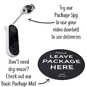 Leave Package Here Sign Mat [Dry - Erase]: Custom Message. Heavy-Duty Rubber. Avoid Contact. Stops Package Theft. Great for Amazon Key.