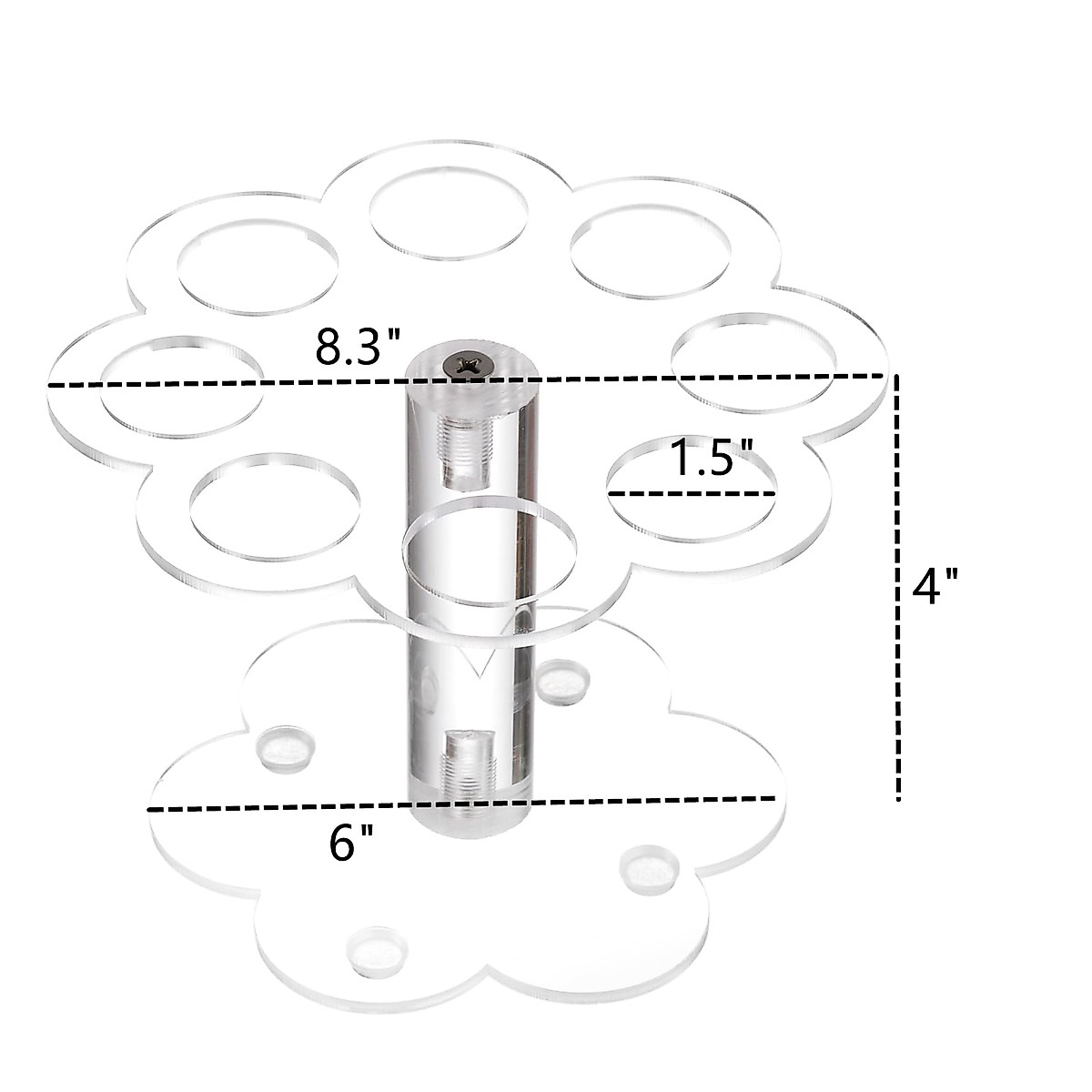 Dicunoy 3 Pack Ice Cream Cone Holder, 8 Holes Acrylic Waffle Cone Display Stand, Circle Hand Roll Sushi Stand Rack with Base for Restaurant, Party, Buffet, Wedding, Birthday