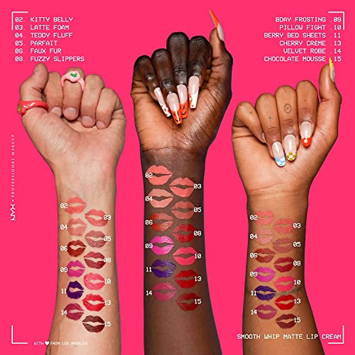 NYX PROFESSIONAL MAKEUP Smooth Whip Matte Lip Cream, Long Lasting, Moisturizing, Vegan Liquid Lipstick - Latte Foam (Pinky Mauve)