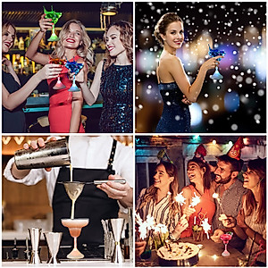 8 Packs LED Flashing Martini Cocktail Glasses 6 oz Plastic Martini Glasses Reusable LED Martini Glasses Light up Margarita Cups 7 Colors Changing for Party Pool Beach Bar Supplies (Margarita Cup)