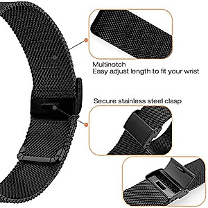 Wrist Strap Intended for Amazfit Bip 5/GTR 4/GTR 3/GTR 3 Pro/GTR 2/GTR 47mm Smart Watch Band, Replacement Metal Wrist Band for Amazfit Bip 5/GTR 4/GTR 3/GTR 3 Pro/GTR 2/GTR 47mm Smartwatch Stainless Steel Bracelet Adjustable Loop (Silver+Rose Gold)