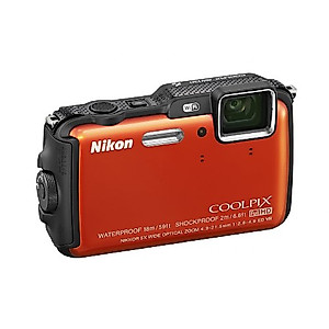 Nikon COOLPIX AW120 16 MP Wi-Fi and Waterproof Digital Camera with GPS and Full HD 1080p Video (Orange) (Discontinued by Manufacturer)