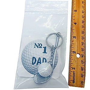Westmon Works Golf Club Keychain Best Dad by Par Metal Key Ring for Golfer Daddy with Card for His Birthday orFathers Day