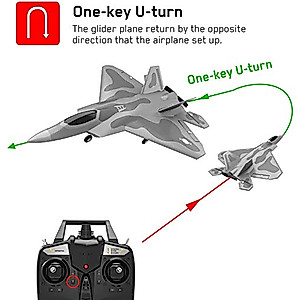 Top Race Remote Control Jet – Advanced F-22 Raptor Model RC Fighter Jet with Range Over 300 ft. – Battery Powered 4 Channel RC Plane with 6 Axis Gyro for Acrobatics