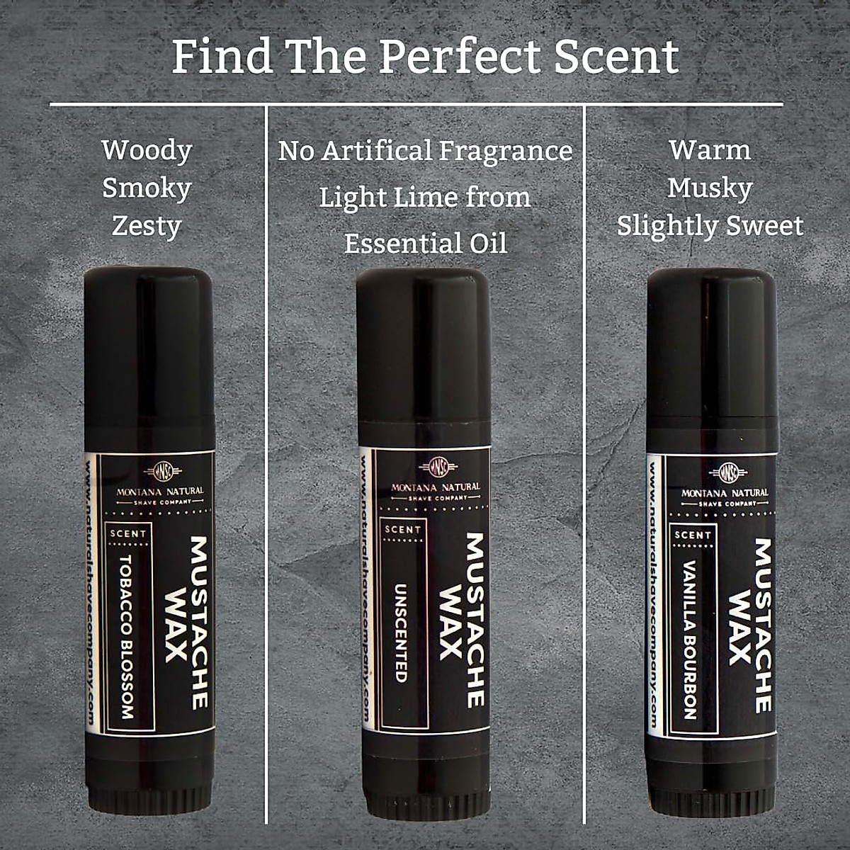 MNSC Tobacco Blossom Artisan Made Mustache Wax - Medium Hold Balm - All-Natural Beeswax and Plant-Based Oils, Petroleum-Free, Hypoallergenic Ingredients, Handmade in USA