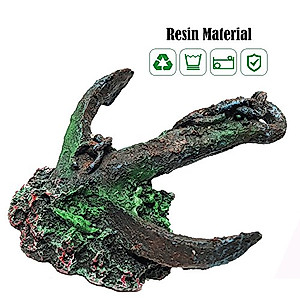 SLOCME Aquarium Ornaments Resin Anchor Decorations - Fish Tank Supplies Accessories, Eco-Friendly Non-Toxic Aquarium Decor