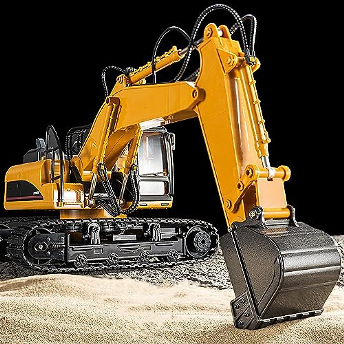RKSTD 21-Channel Rc Excavator with Metal Shovel, 1/14 Scale Rc Excavator Engineering Vehicle, 2.4G Rc Excavator with Light and Music, Simulation Smoking Toy, Adult Gift for Boys