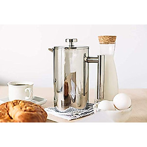 Mixpresso Stainless Steel French Press Coffee Maker 27 Oz 800 ml, Double Wall Metal Insulation Coffee Press &Tea Brewer Easy Clean, And Easy Press, Strong Quality Coffee Press (Stainless Steel)