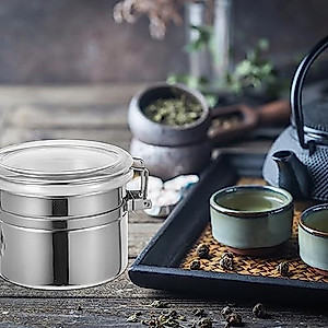 Coffee Jars with Lids Coffee Canister Airtight Stainless Steel Coffee Bean Container Ground Coffee Jar Food Storage Container for Tea Flour Sugar Coffee Airtight Container
