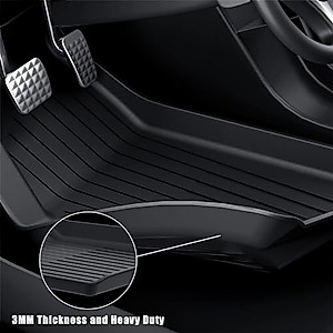 MIRAIDON Floor Mats for Tesla Model Y 2024-2020 with Cargo Liner, Deep Dish All Weather Floor Mats with TPE Cargo Trunk Accessories, Custom Floor Mats for Tesla Model Y (Set of 6, No Fit 7-Seat)