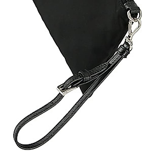 Prada Black Tessuto Nylon Pouch Case Clutch w Silver Prada Logo 1NH545, Small