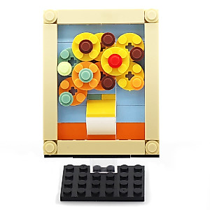 MIKEMENG 103pcs Sunflower MOC Building Blocks Set World Famous Art Paintings Blocks Toys Educational Classic Toy Bricks STEM Gift Toys for Kids Boys Girls