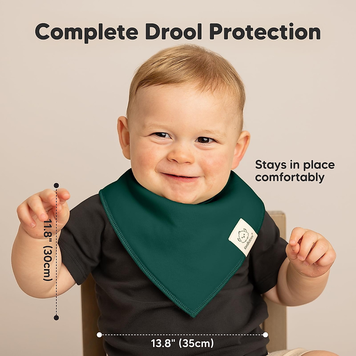 8-Pack Organic Baby Bandana Bibs for Girls - Super Absorbent Triangle Baby Bibs for Drooling and Teething Infant, 100% Cotton Extra Soft for Newborn, Infant 0-36 Months (Hunter)