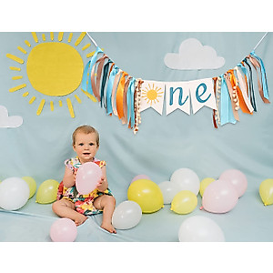 You Are My Sunshine High Chair Banner - Sun Themed First Birthday Party Decorations For Boy, Boho Sun 1st Birthday Party Favor, Modern Sun One Garland For High Chair, Baby Boy Shower Supplies