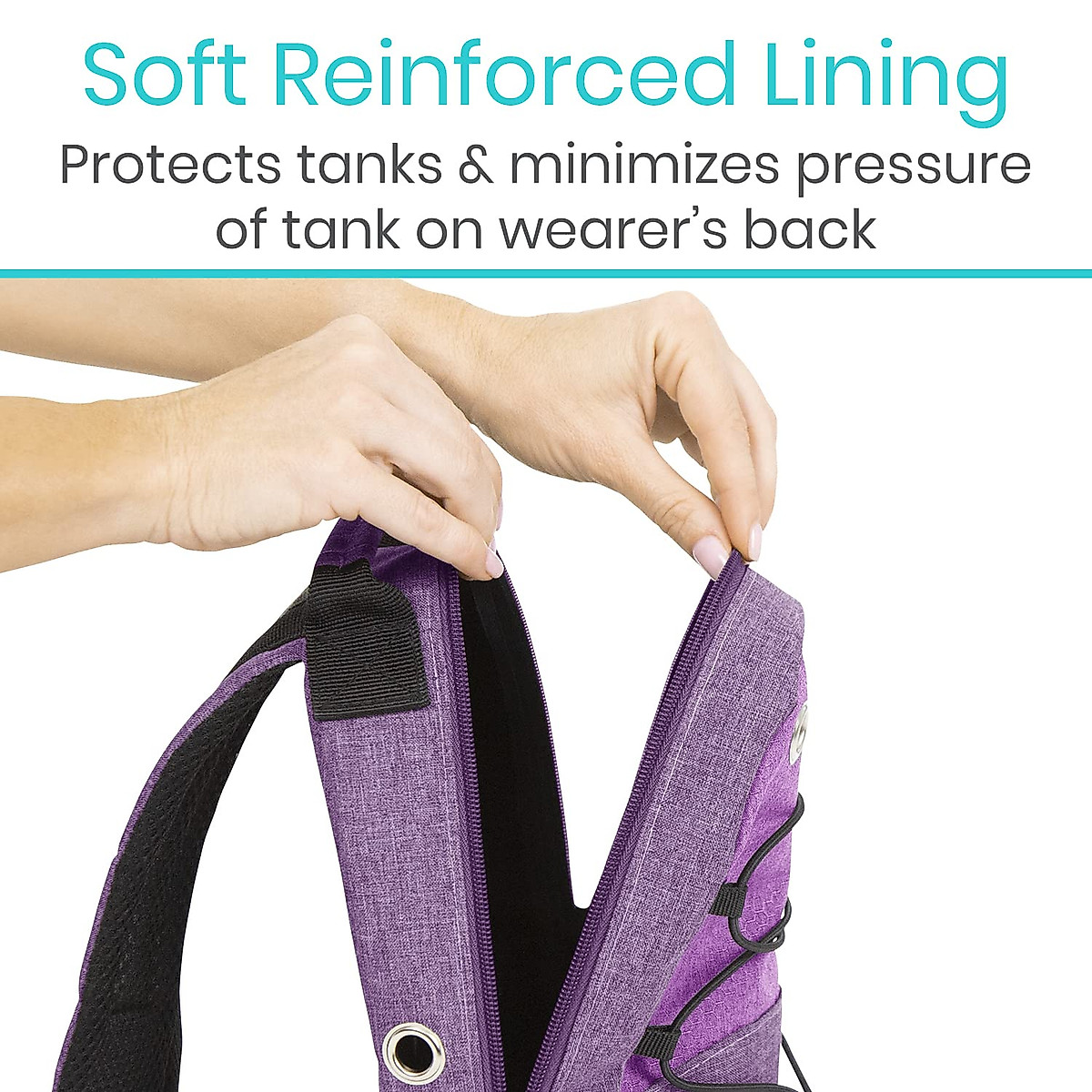 Vive Oxygen Tank Holder Bag - Portable Cylinder Backpack for Wheelchair & Walker - Adjustable Tank Carrying Accessories Bag for Shoulder, Rollator Walker, Scooter, Travel - Fits A, B, C, M2, ML6, M7