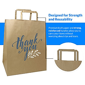 Reli. Brown Paper Bags w/Handles | 100 Pcs Bulk | 10"x6.75"x12" | Paper Thank You Bags | Printed Kraft Paper Bags, Shopping Bags, to Go Bags, Thank You Gift Bags, Wedding |25% Larger Than 10"x 5"x13"