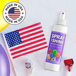 [2 Pack] 8 oz Shine Spray for Balloons - Latex Balloon Gloss Shine for a Brilliant Appearance - Hi Gloss - Brillo Para Globos - Made in USA 8oz Balloon Spray for Latex Balloons - Made in USA