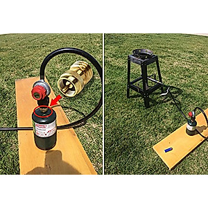 SHINESTAR 1lb to 20lb Propane Adapter with Durable Braided Hose (5FT), Comes with A Propane Tank Adapter