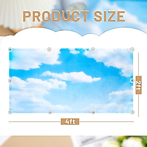 Patelai 4 x 2 Feet Fluorescent Light Cover for Ceiling Classroom Magnetic Cubicle Shade with 10 Magnets Fluorescent Light Filters for School Home Office Drop Lamp Decor(Cloud)