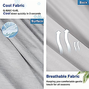 PHF Arc-Chill Cooling Blanket for Hot Sleepers, Queen Size, Absorbs Body Heat to Keep Cool for Night Sweats, Summer Blanket, 90x90 inches, Light Grey