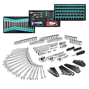DURATECH 149-Piece Mechanics Tool Set, Include SAE/Metric Sockets, 90-Tooth Ratchet and Wrench Set for Auto Repair