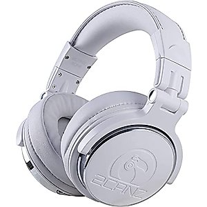 2CANZ Pro Matte White Over-Ear Professional Wireless Headphones - Enhanced 50mm Neodymium Drivers, Closed Back, Plush Ear Cushions, 8-Way Adjustable Earpads, Foldable