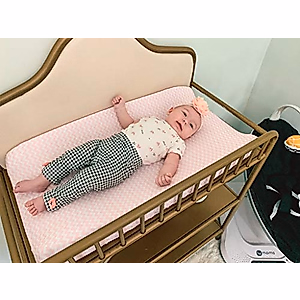 Changing Pad Cover – Premium Baby Changing Pad Covers 4 Pack – Girl Changing Pad Cover – Pure Jersey Machine Washable Pink and White Changing Table Cover – Diaper Changing Pad Cover Sheets