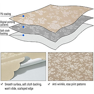 Jeloris Waterproof Vinyl Tablecloth, Rectangle Heavy Plastic Tablecloth, Wipeable Spillproof Oil-Proof Vinyl Table Cover for Kitchen Dining Room (Ivory, 60" x 120")