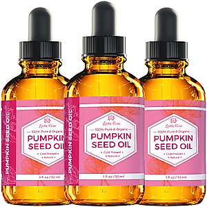 Leven Rose Organic Pumpkin Seed Oil for Hair Growth 1 oz, 100% Pure, Cold Pressed Pumpkin Oil for Damaged Hair, Dry Skin and Nails