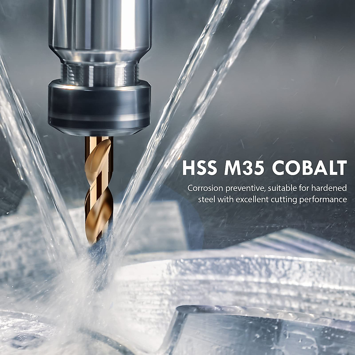 MACXCOIP Metric 13Pcs M35 Cobalt Drill Bit Set, 1.5mm-6.5mm HSS Cobalt Jobber Drill Bits, for Hardened Metals, Stainless Steel, Cast Iron and Wooden Plastics, with Plastic Index Storage Box