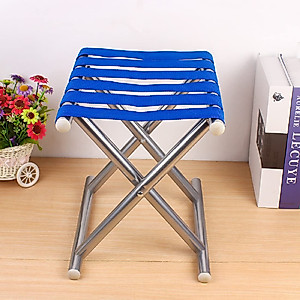 shyliey Folding Luggage Rack for Guest Room, Heavy Duty Steel Suitcase Holder, Easily Assemble Metal Stand, Narrow Foldable Space Saving Hotel Storage Rack (Blue)