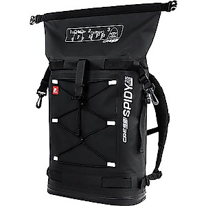 Cressi Waterproof Backpack - Watertight Zipper, Padded Shoulder, and Back Strap- Designed for Fixing to D-Rings on iSUP Boards - Spidy Dry: Designed in Italy,Black
