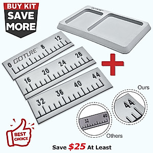 Goture Boat Foam Fishing Ruler and Cell Phone Holder Kit,2 in 1 Fishing Boat Dash Accessory Adhesive Backing Fishing Tool,44" Fishing Measurement Tool Boat Gadgets Segmented Fish Measuring Board