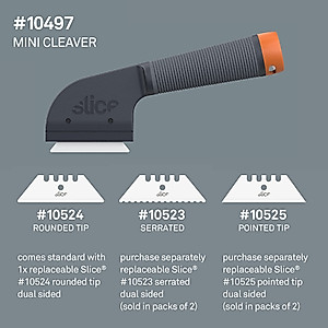 Slice 10497, Mini Cleaver with Slice Ceramic Blade, Reduce Hand Strain, with Blade Cover, Blade lasts 11x As Long as Metal, 1 Pack